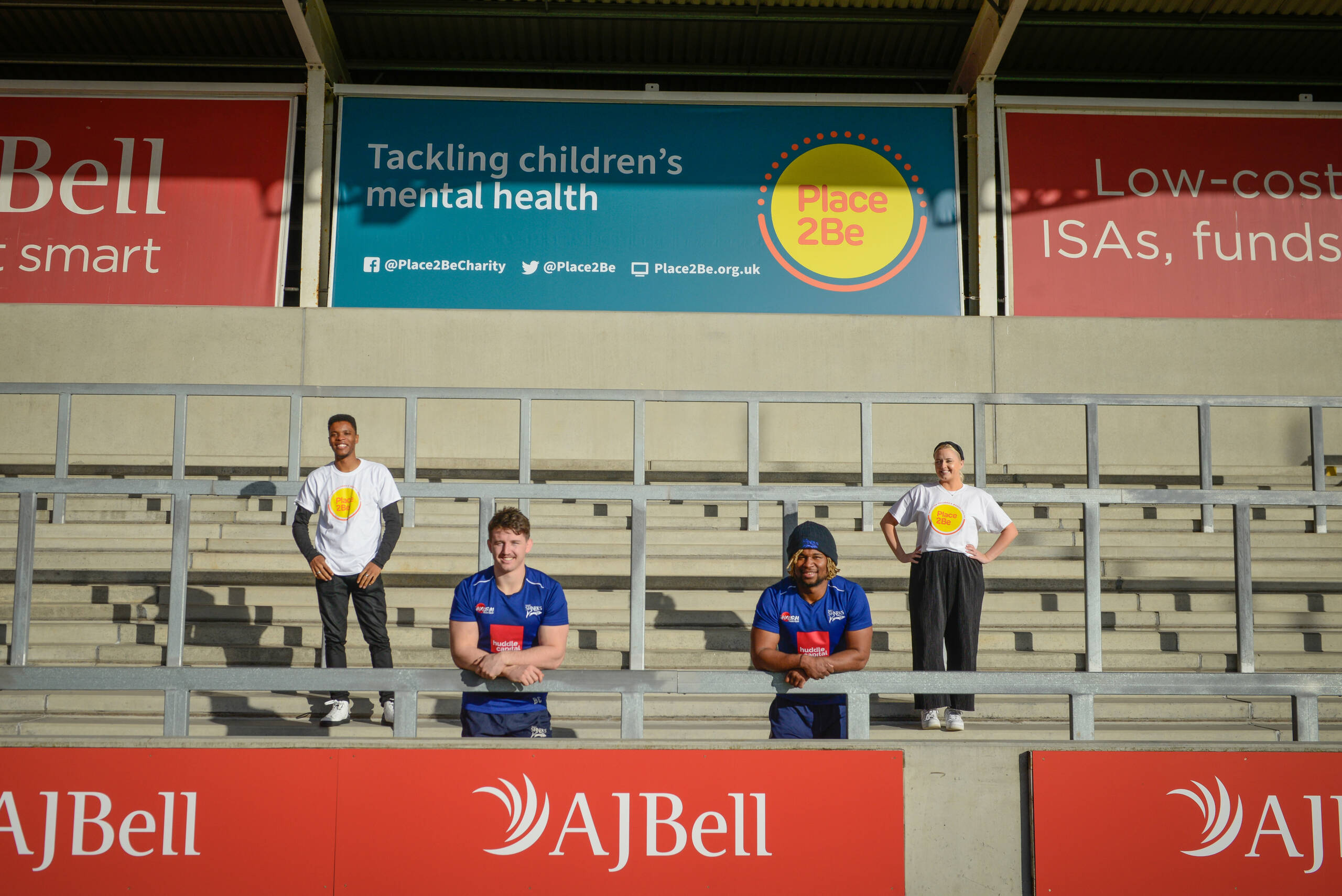 AJ Bell and Sale Sharks unveil ‘Place2Be Stand’ ahead of first game ...