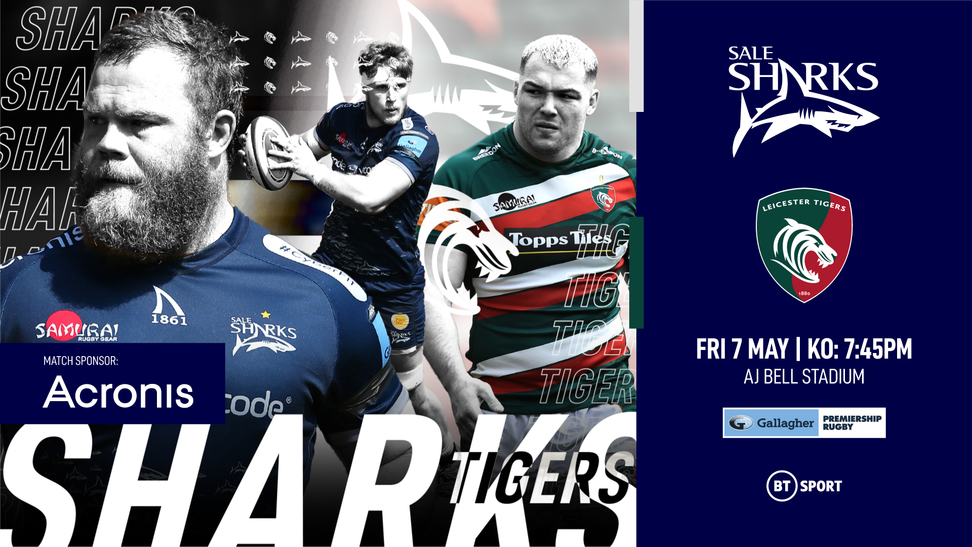 TEAM NEWS - Sale Sharks v Leicester Tigers | Sale Sharks