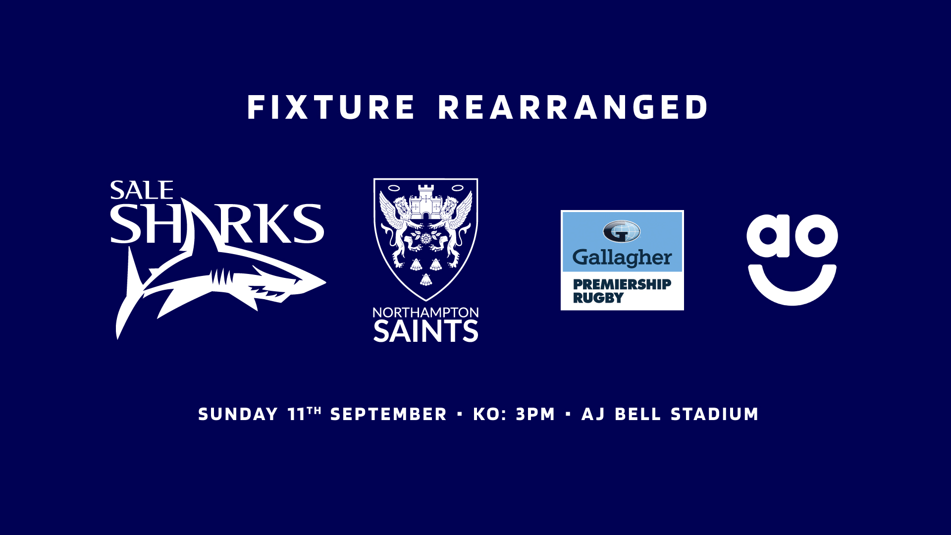 FIXTURE RE-ARRANGED | SHARKS V SAINTS | Sale Sharks